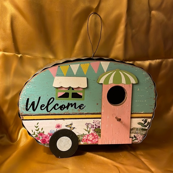 Old East Main Co | Accents | Camper Birdhouse Wooden With Ridged Metal ...